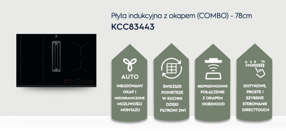 ELECTROLUX KCC83443 Płyta indukcyjna z okapem - niskie ceny i opinie w ...