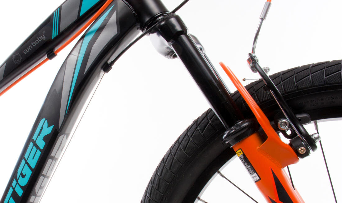 SUN BABY Tiger Bike 20 cali dla chłopca Czarno-pomarańczowo-turkusowy ...