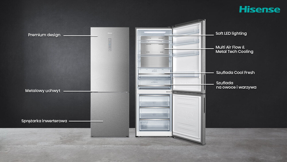 HISENSE RB645N4BIE No Frost 200cm Inox Lodówka - niskie ceny i opinie w ...