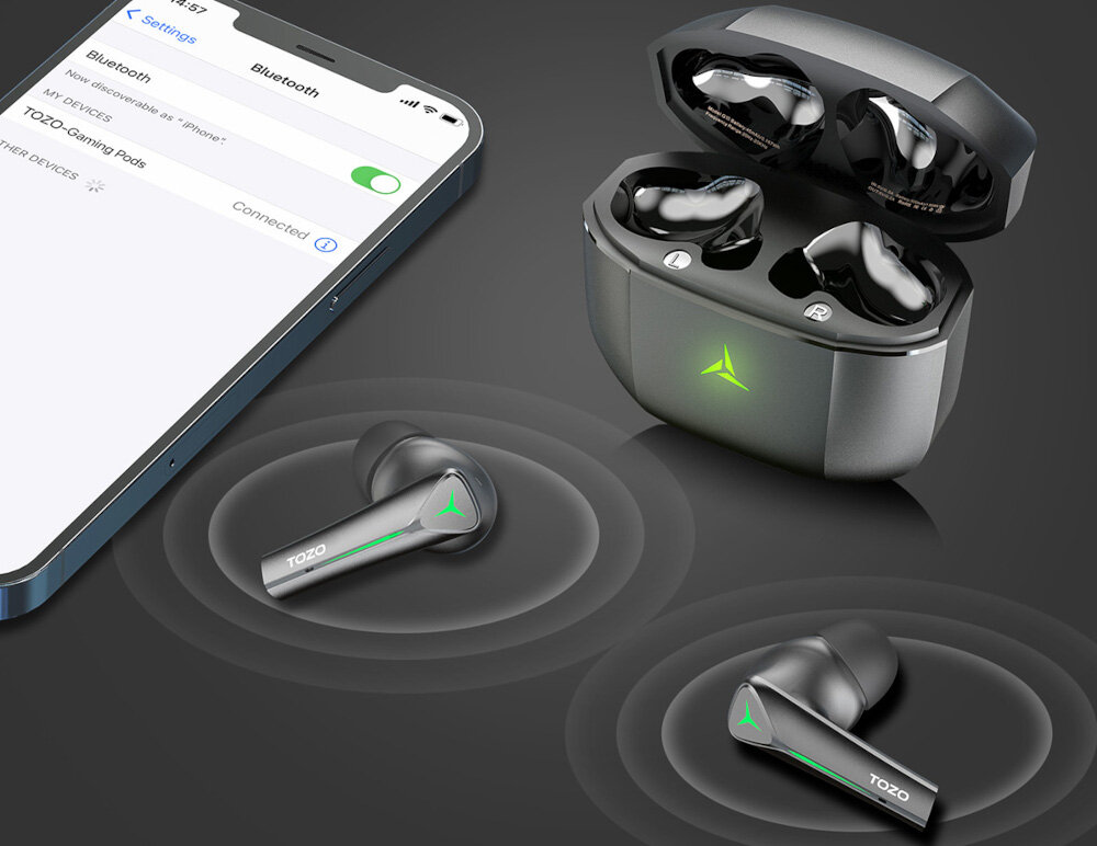 TOZO Gaming Pods TWS Czarny Słuchawki dokanałowe - niskie ceny i opinie ...