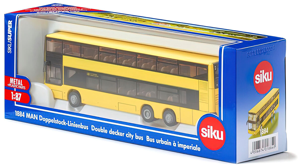 SIKU Super Autobus piętrowy MAN 1884 Samochód - niskie ceny i opinie w Media Expert