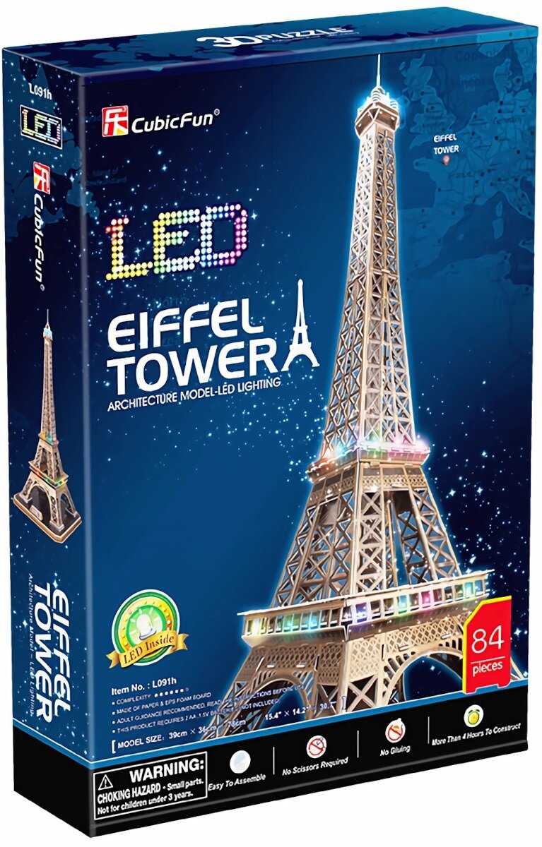 CUBIC FUN LED Wieża Eiffla Światło L091H (82 elementy) Puzzle 3D - niskie ceny i opinie w Media ...