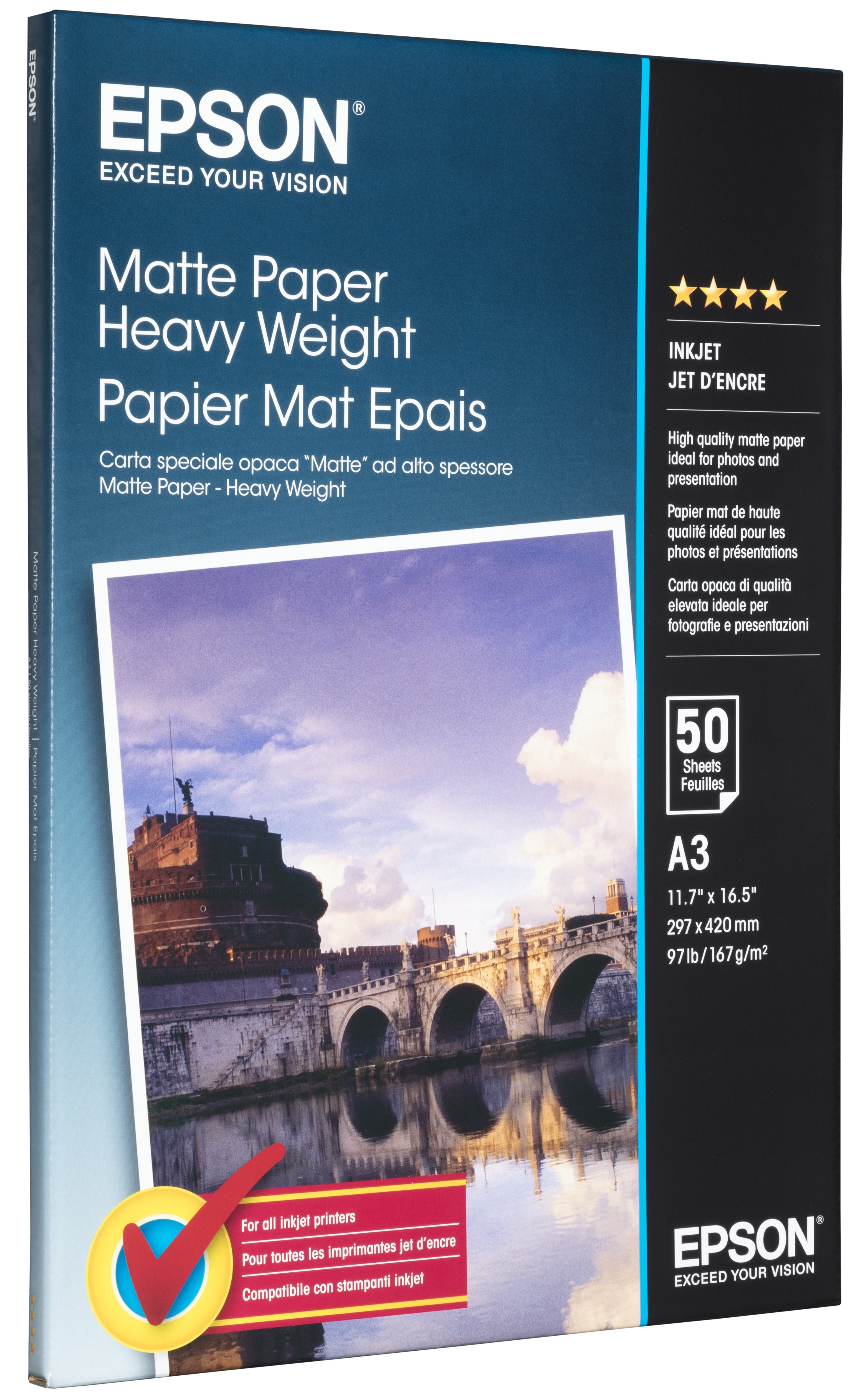 EPSON Heavy Weight Matte A3 50 arkuszy Papier fotograficzny - niskie ceny i opinie w Media Expert