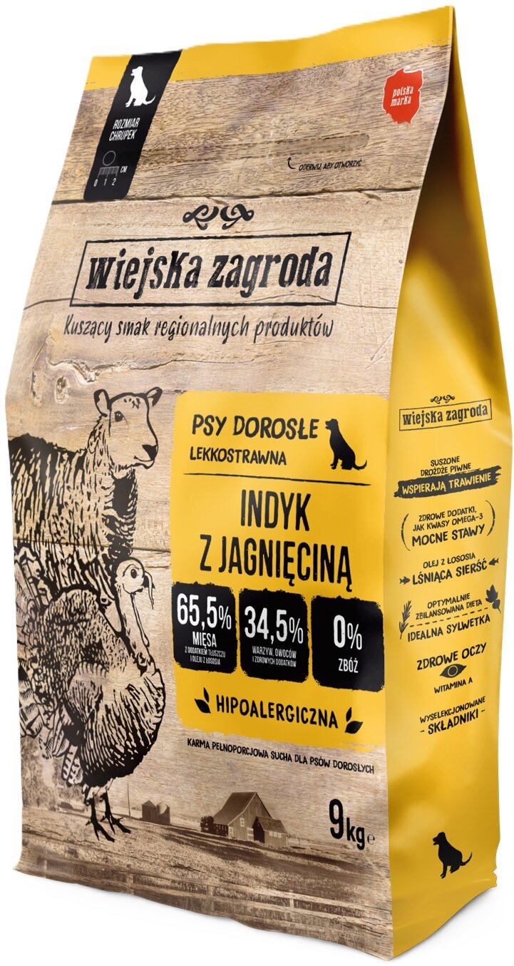 WIEJSKA ZAGRODA Indyk z jagnięciną 9 kg Karma dla psa - niskie ceny i ...