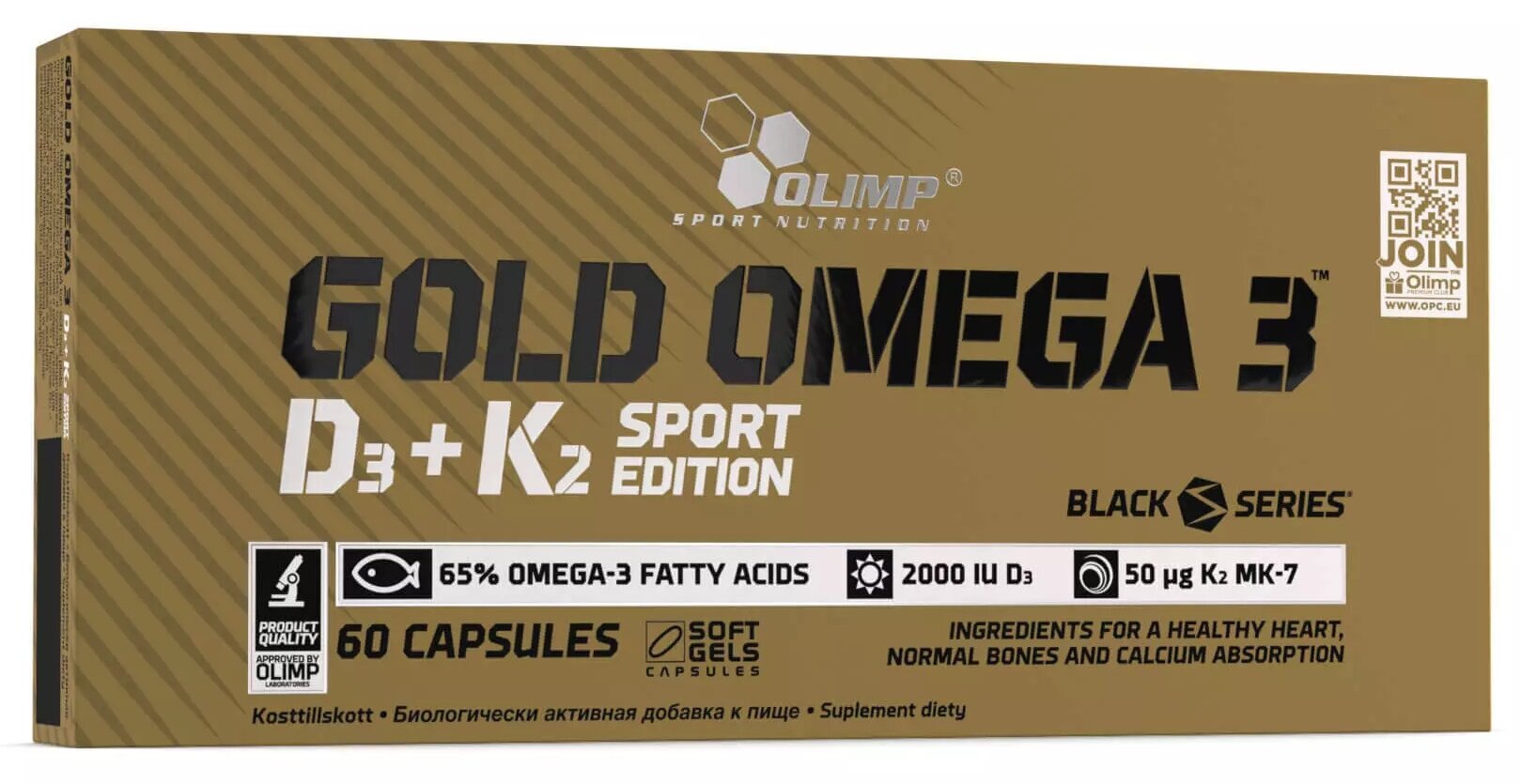 OLIMP Gold Omega 3 Sport Edition (60 kapsułek) Kwasy Omega-3 + Witamina ...