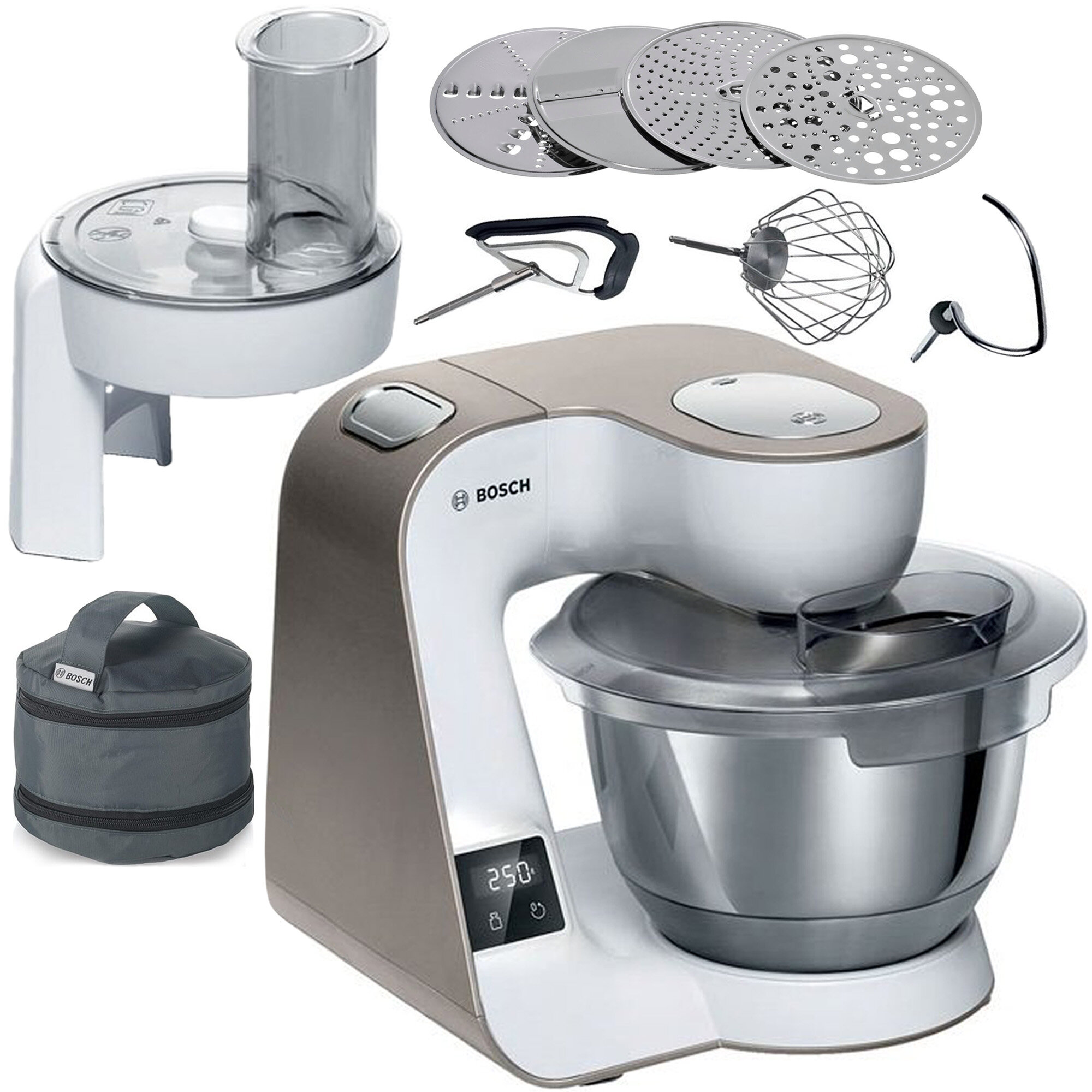 BOSCH MUM5XW10 1000W z wbudowaną wagą i timerem, rozdrabniaczem Robot ...