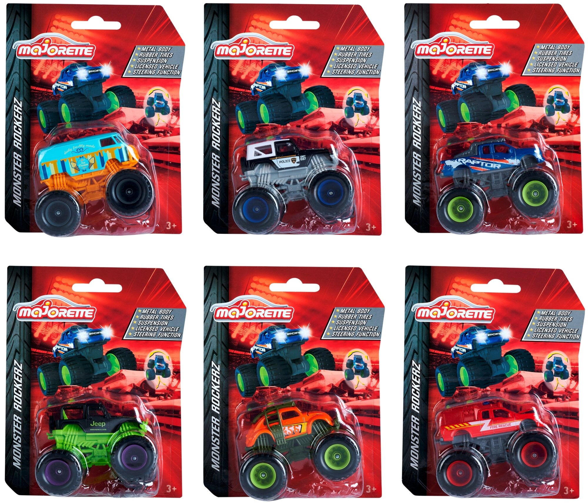 MAJORETTE 4x4 Monster Rockerz 212057255 (1 samochód) Samochód - niskie ...