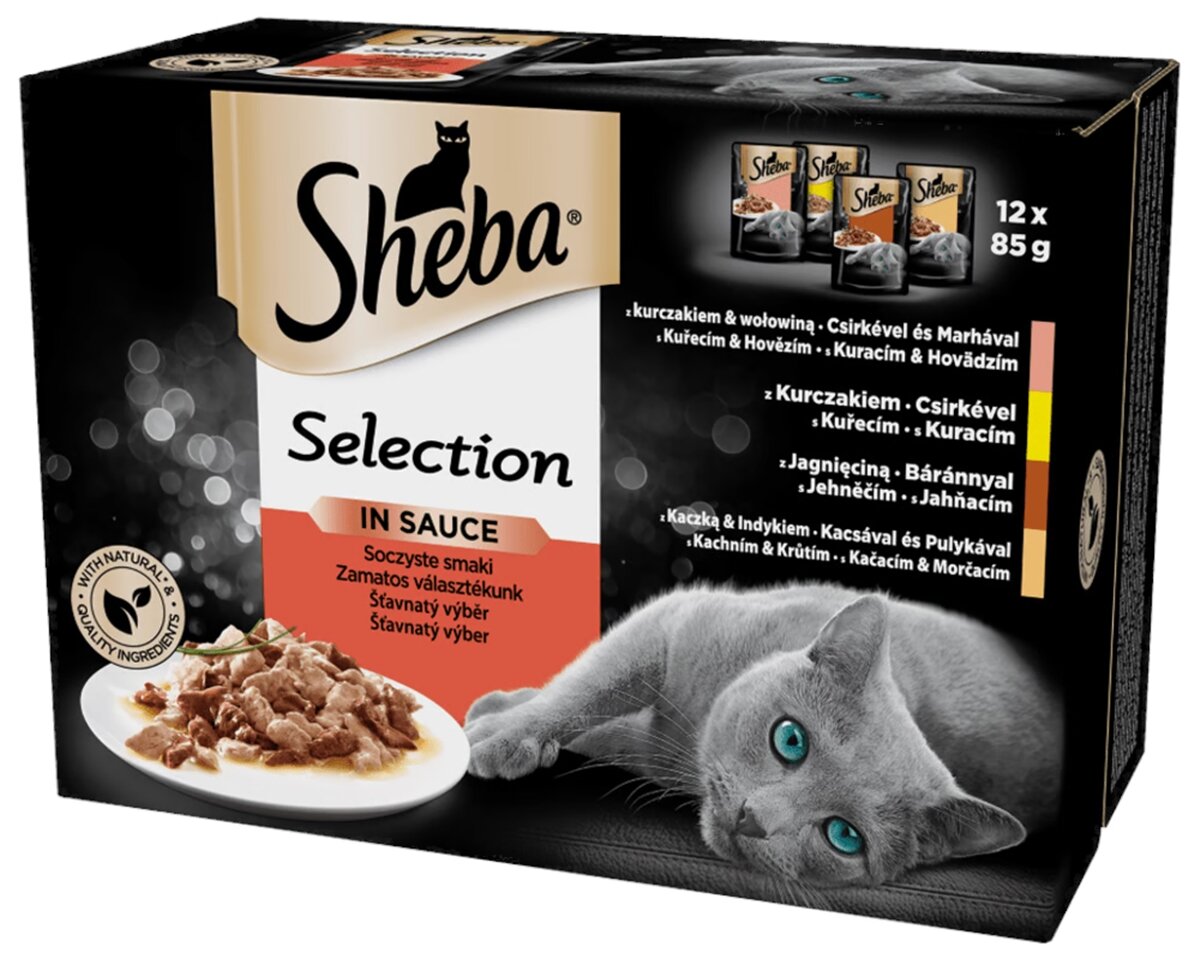 SHEBA Selection In Sauce Mix smaków 12 x 85 g Karma dla kota - niskie ...