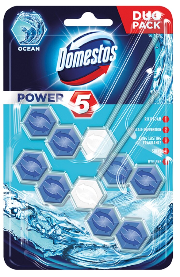 DOMESTOS Power 5 Ocean 2x55g Kostka do WC - niskie ceny i opinie w ...