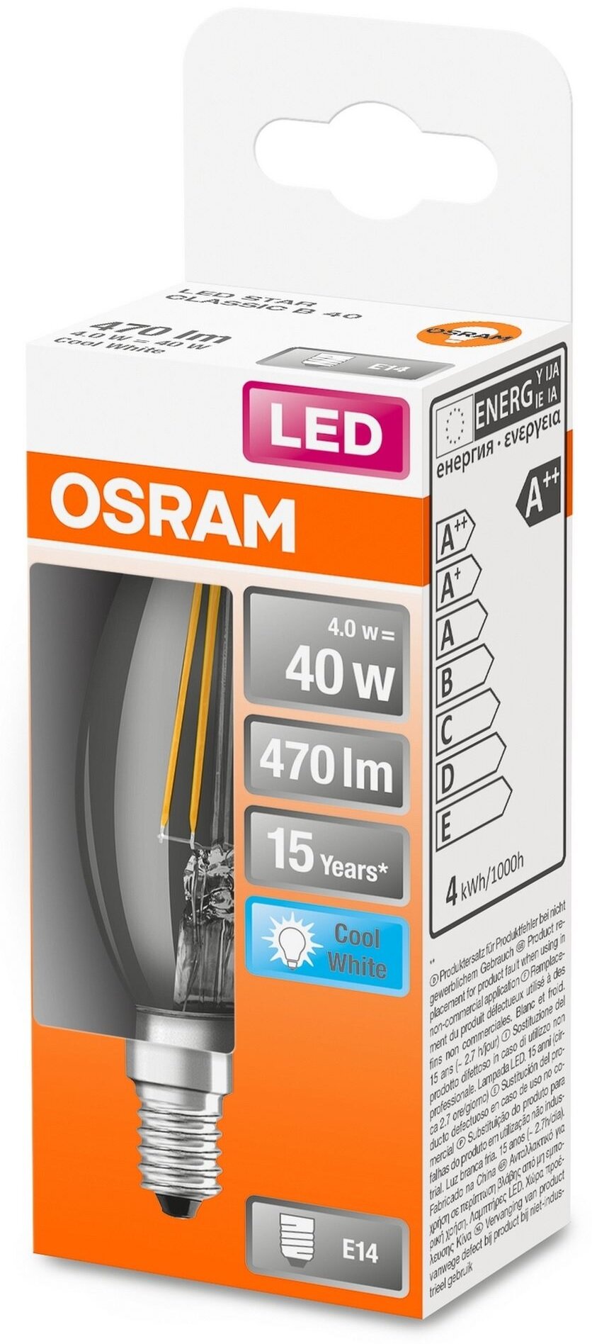 OSRAM STAR CL B FIL 40 NON-DIM 4W E14 Żarówka LED - niskie ceny i opinie w Media Expert