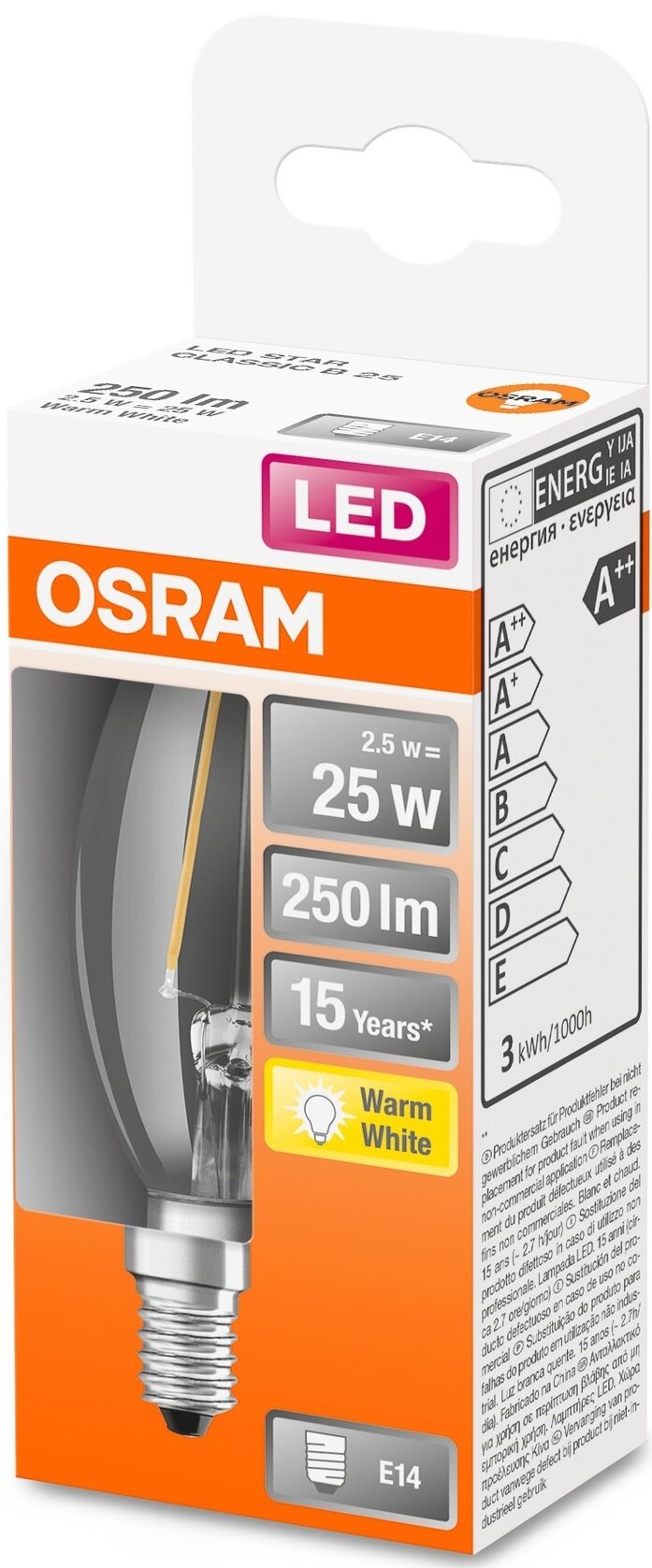 OSRAM STAR CL B FIL 25 NON-DIM 2.5W E14 Żarówka LED - niskie ceny i opinie w Media Expert
