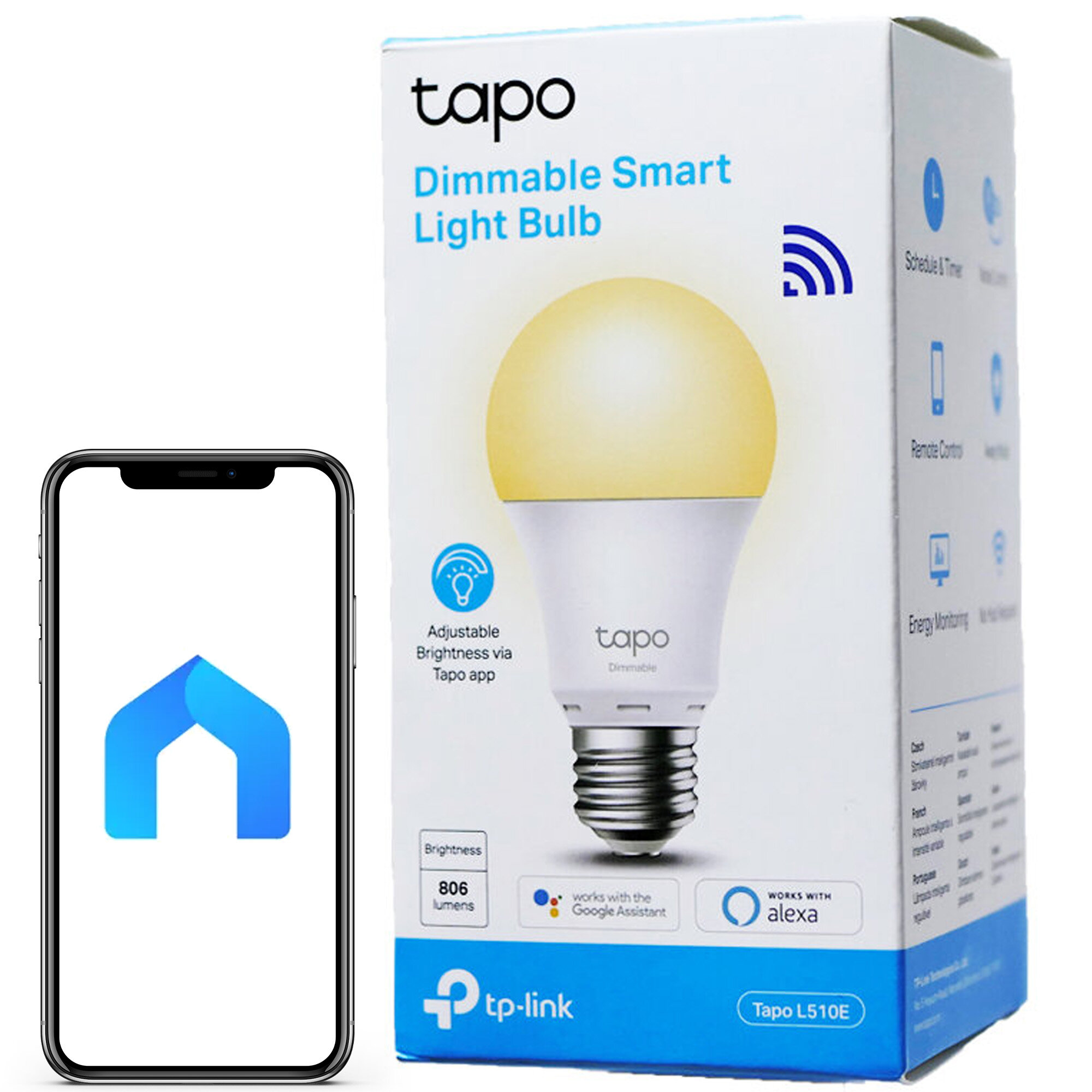 TP-LINK Tapo L510E 8.7W E27 WiFi Inteligentna żarówka LED - niskie ceny i opinie w Media Expert