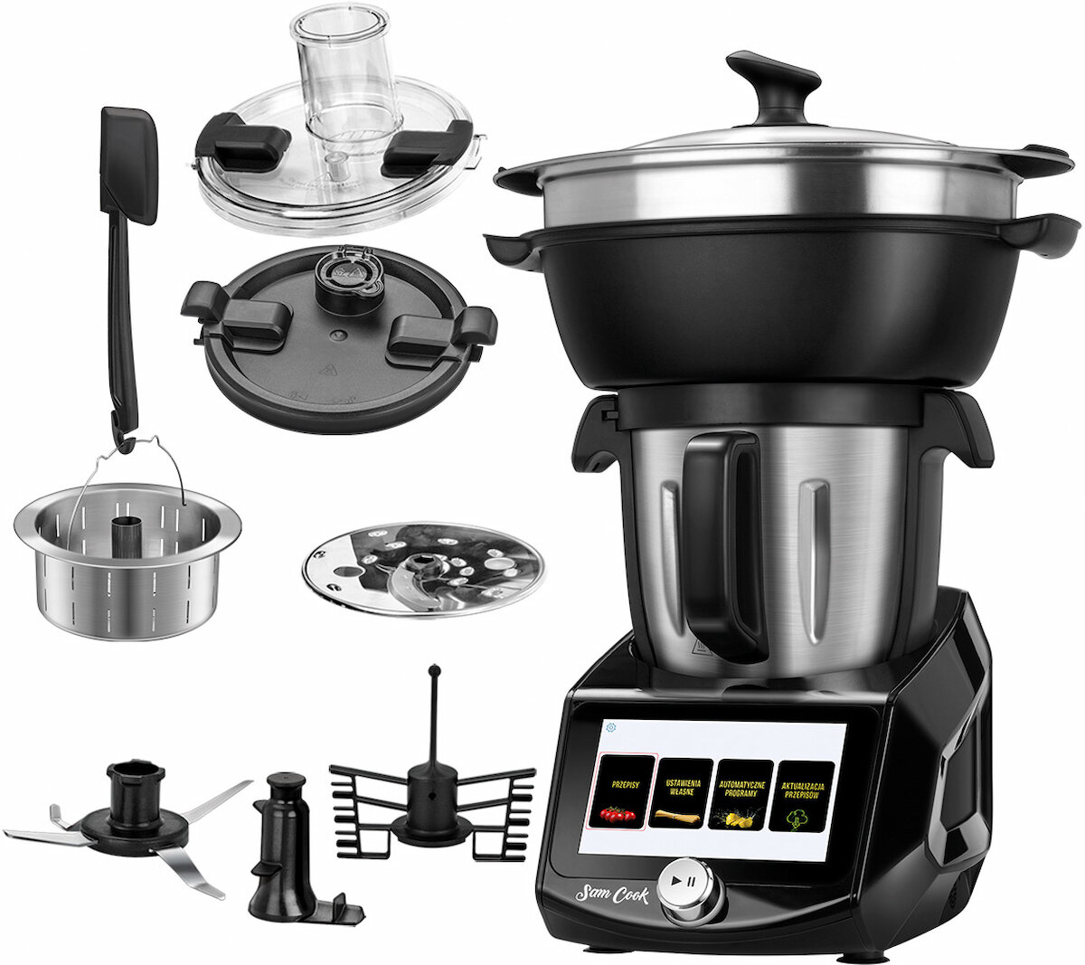 SAM COOK PSC-11 (WiFi) 1400W z wbudowaną wagą i funkcją gotowania Robot ...