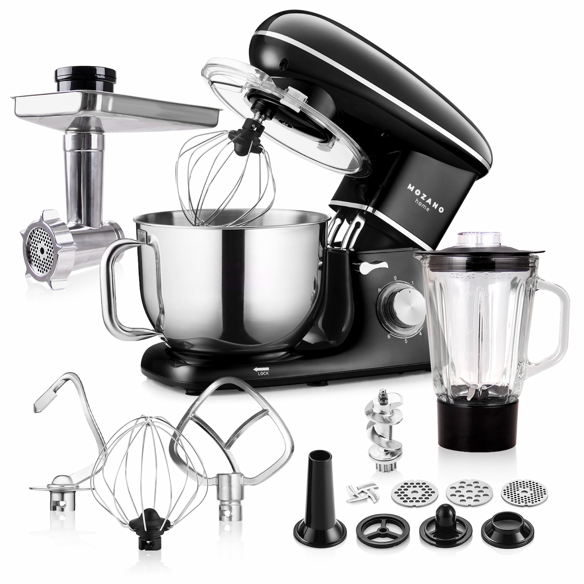 MOZANO Rob 02 1400W z blenderem kielichowym Czarny Robot kuchenny ...