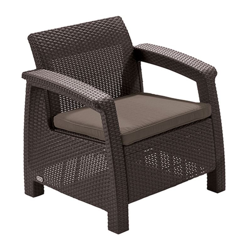 KETER Corfu Brązowy Fotel - niskie ceny i opinie w Media Expert