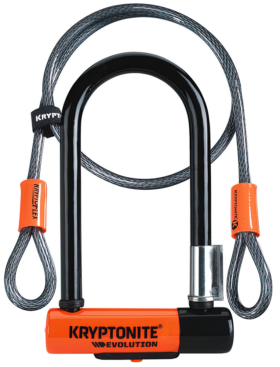 KRYPTONITE Evolution Mini-7 + Kryptoflex U-lock Czarno-pomarańczowy ...