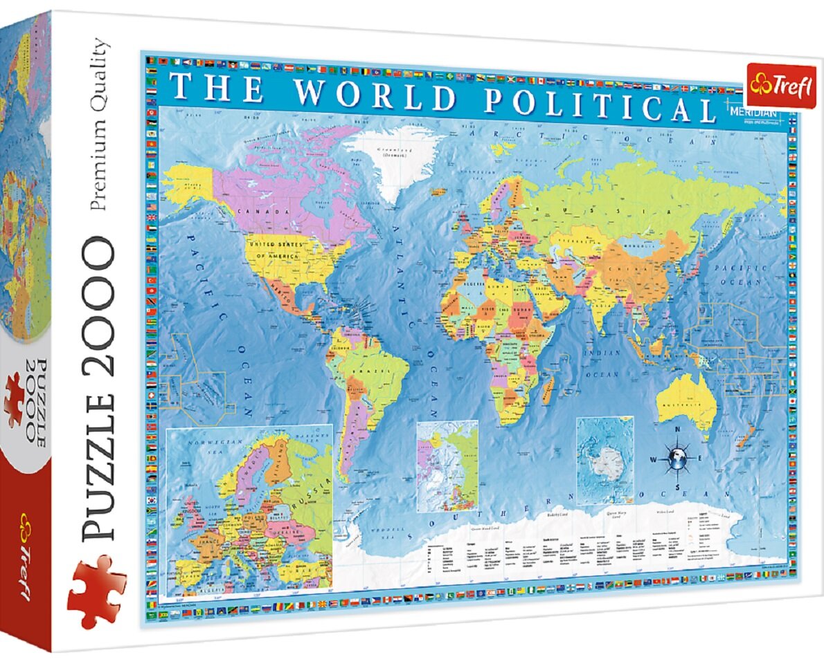 TREFL Premium Quality: Polityczna mapa świata 27099 (2000 elementów ...