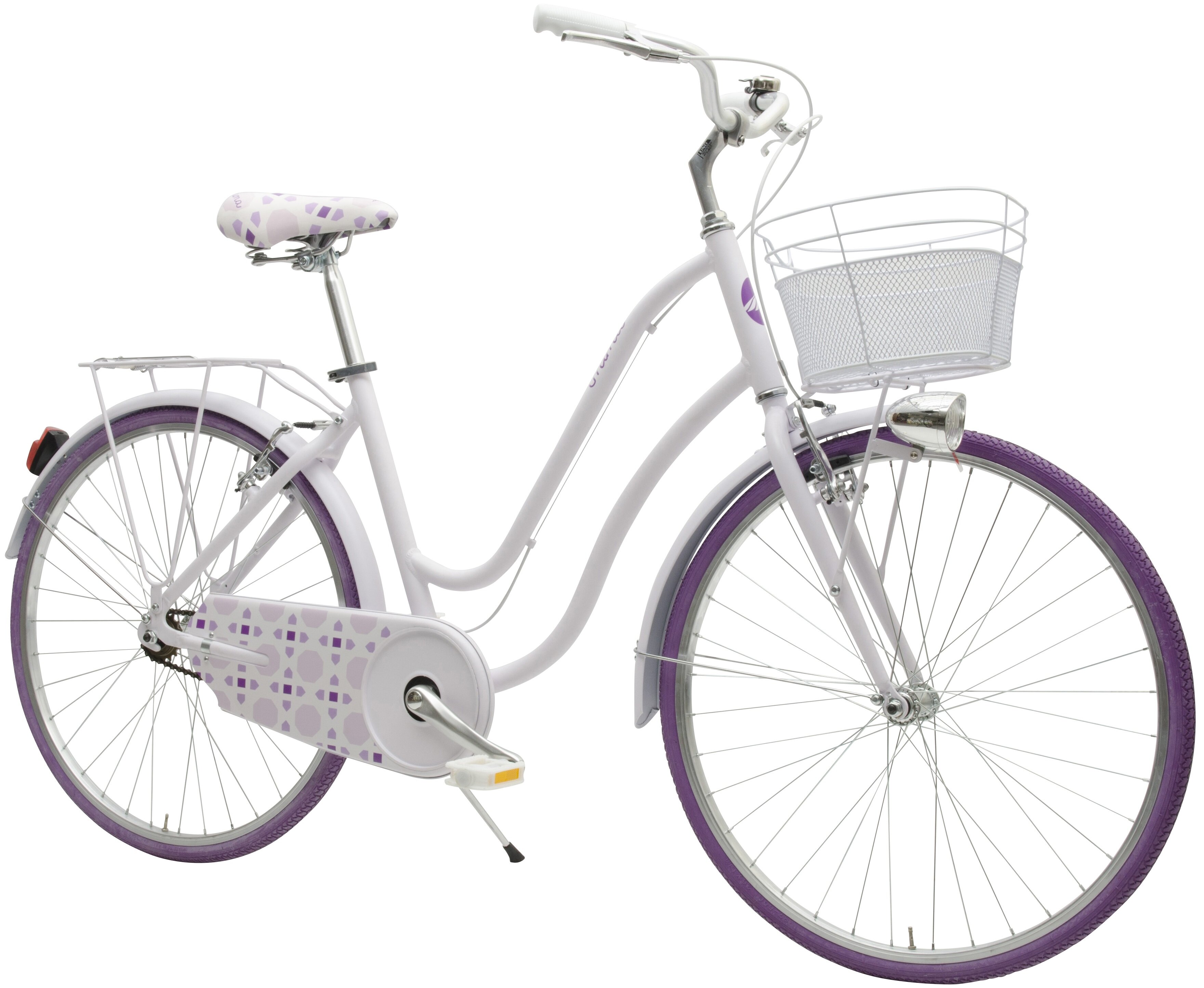 MBM 910 Mima 1B 26 cali damski Fioletowy Rower miejski z koszykiem ...