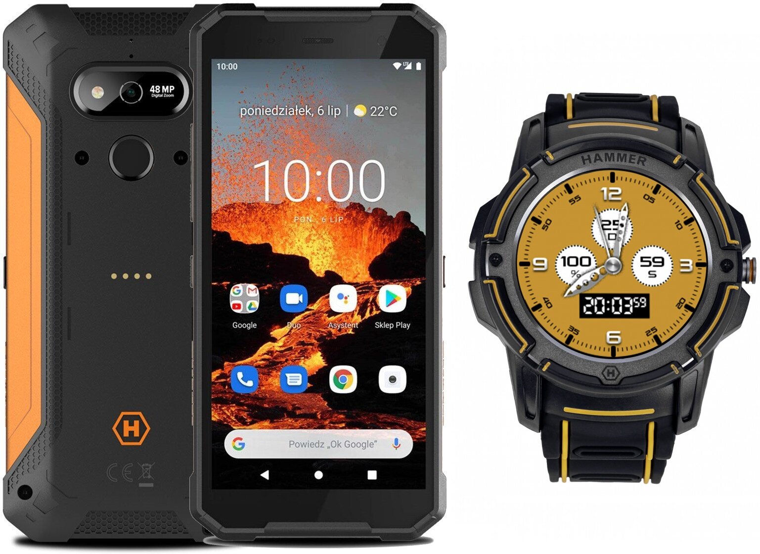 HAMMER Explorer Pro 6/128GB 5.7" Pomarańczowy + Smartwatch Smartfon ...