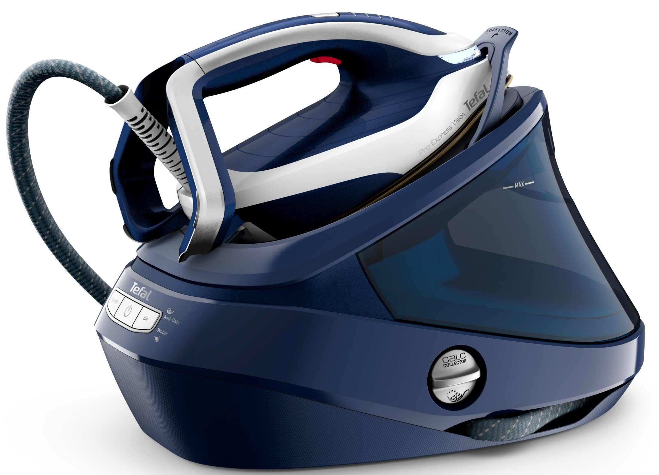 TEFAL Pro Express Vision GV9812 z oświetleniem LED Generator pary ...