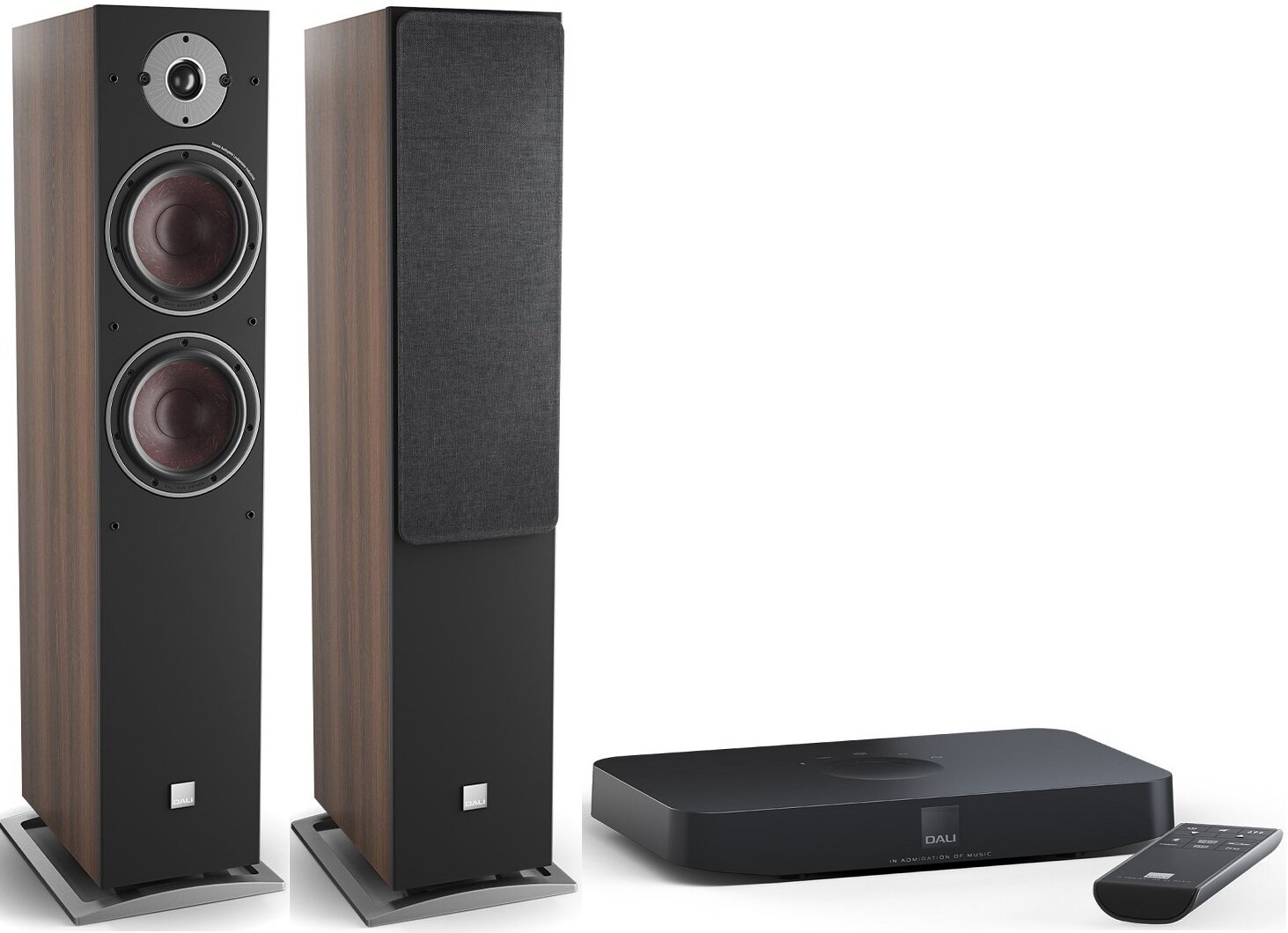 DALI Equi Sound Hub Compact + DALI Oberon 7C Orzech Zestaw stereo ...