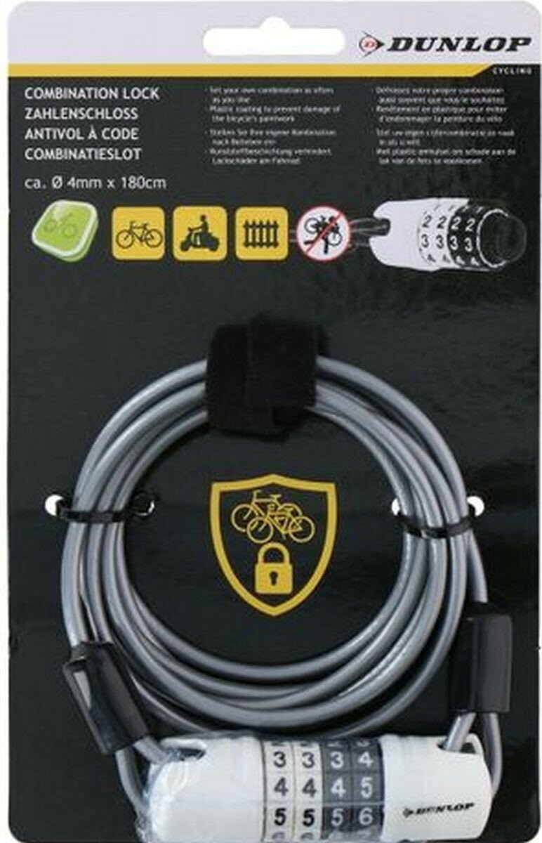 DUNLOP 1042633 Linka Szary Zapięcie rowerowe - niskie ceny i opinie w Media Expert