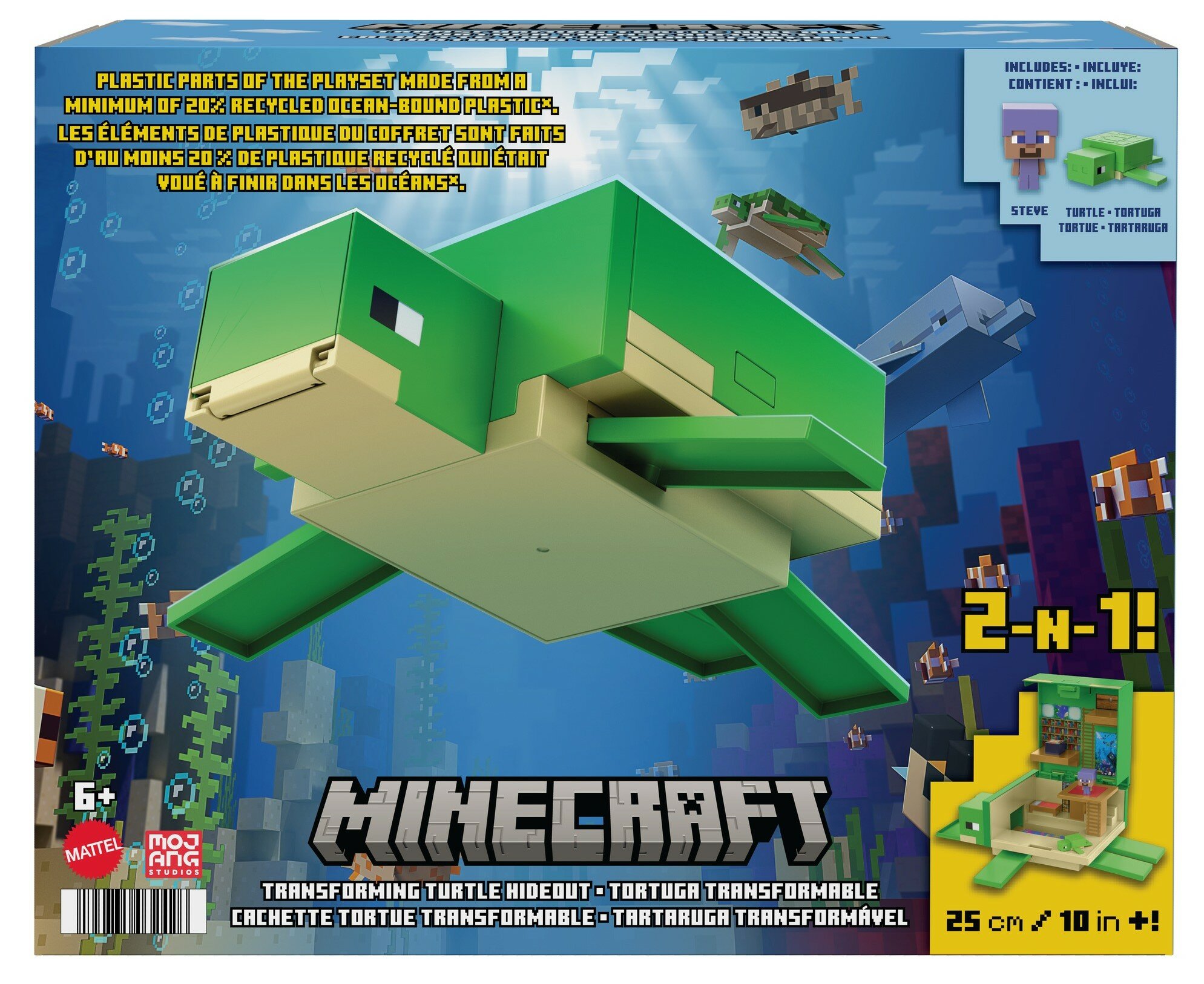 MATTEL Minecraft Żółw Kryjówka z transformacją HDW14 Zabawka - niskie ...