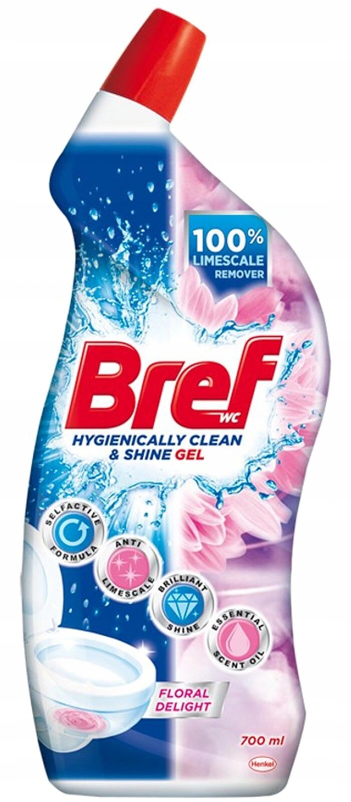 BREF Power Aktiv Gel Flower 700 ml Żel do czyszczenia toalety - niskie ...