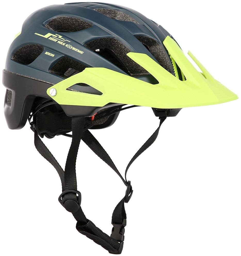 NILS EXTREME MTW208 Granatowo-zielony MTB (rozmiar M) Kask rowerowy ...