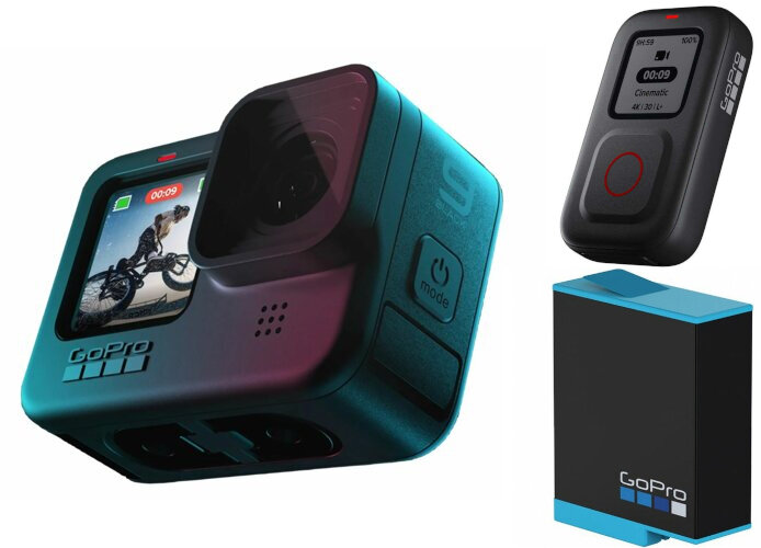 GOPRO HERO9 Black + Zestaw akcesoriów Hard Bundle Kamera sportowa ...