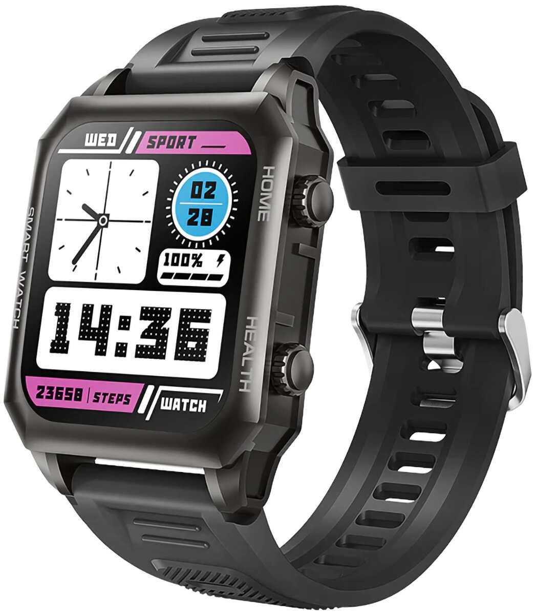 KUMI KU3 Max Czarny Smartwatch - niskie ceny i opinie w Media Expert