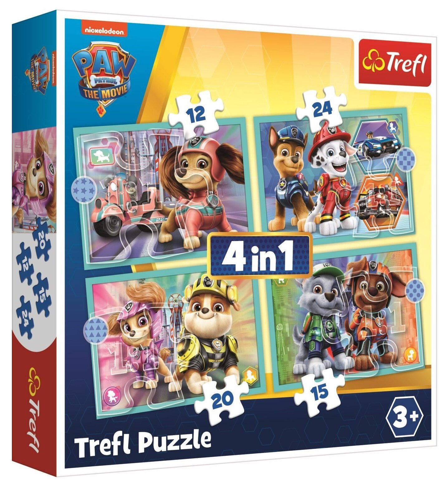TREFL Psi Patrol Wesołe pieski 4w1 34394 (71 elementów) Puzzle - niskie ...