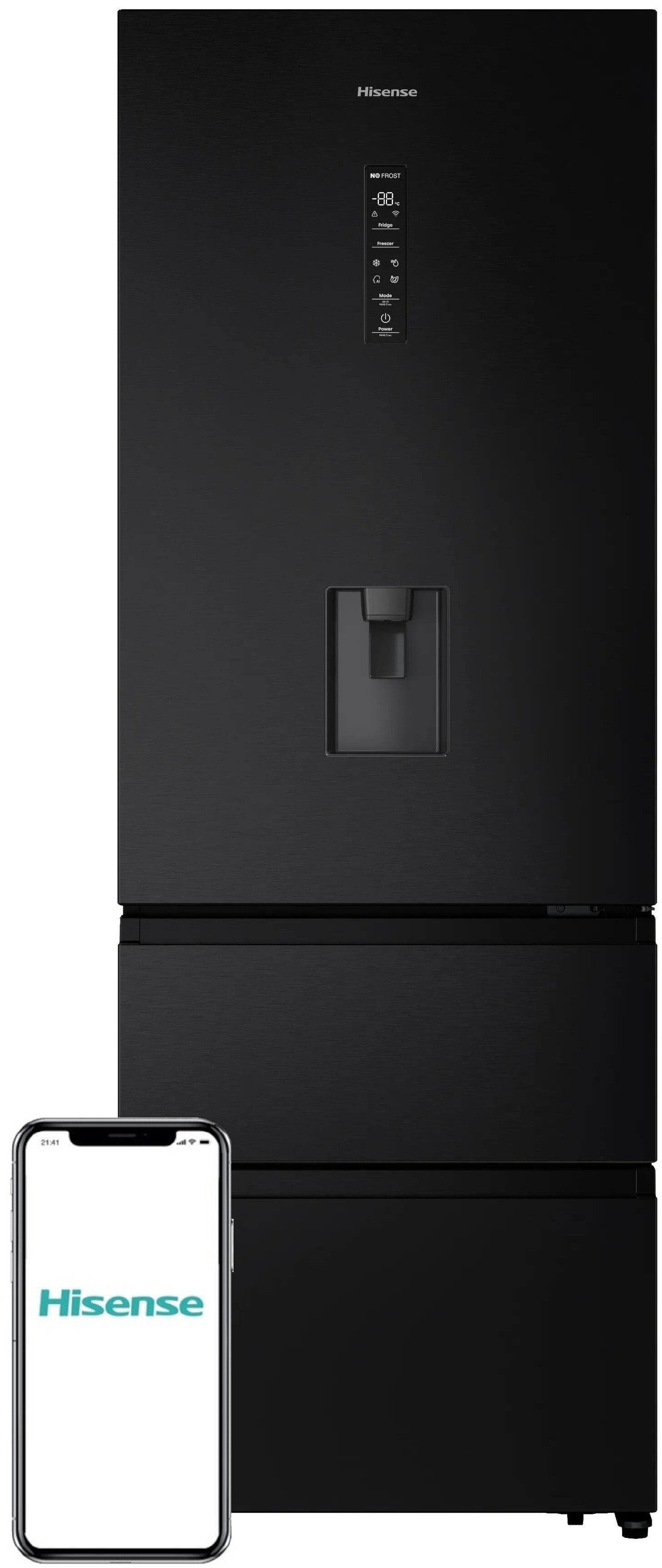 HISENSE RT641N4WFE1 No frost 200cm Czarna Lodówka - niskie ceny i ...