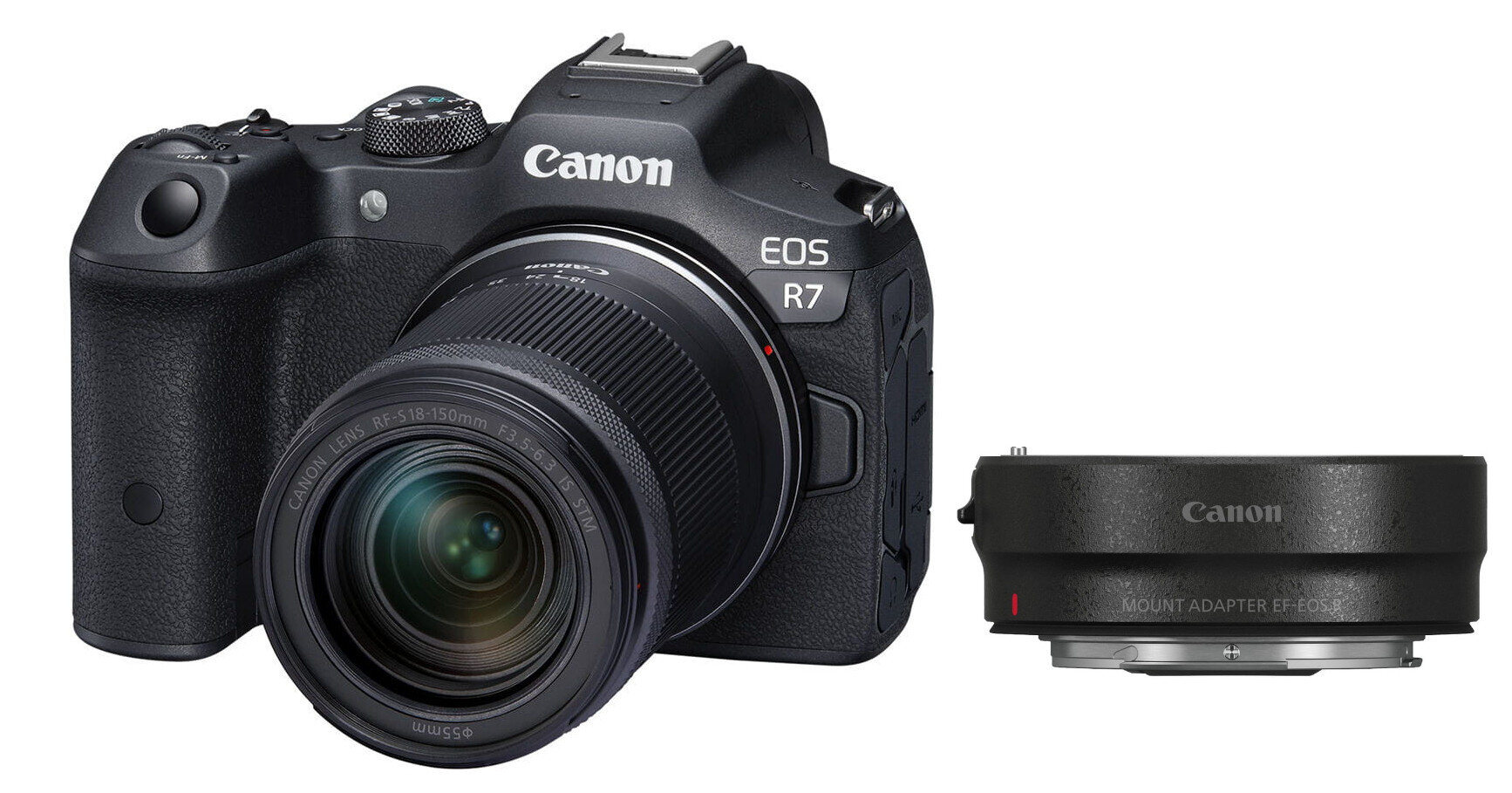CANON EOS R7 Czarny + Obiektyw RF-S 18-150 mm F3.5-6.3 IS STM + Adapter ...