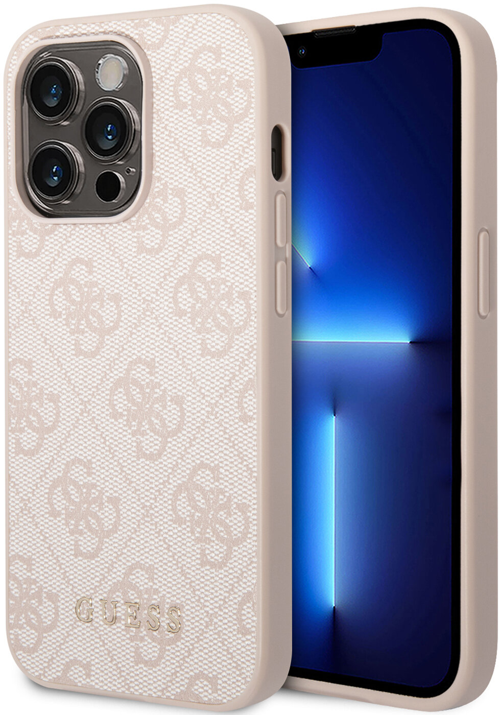 GUESS Metal Gold Logo do Apple iPhone 14 Pro Różowy Etui - niskie ceny ...