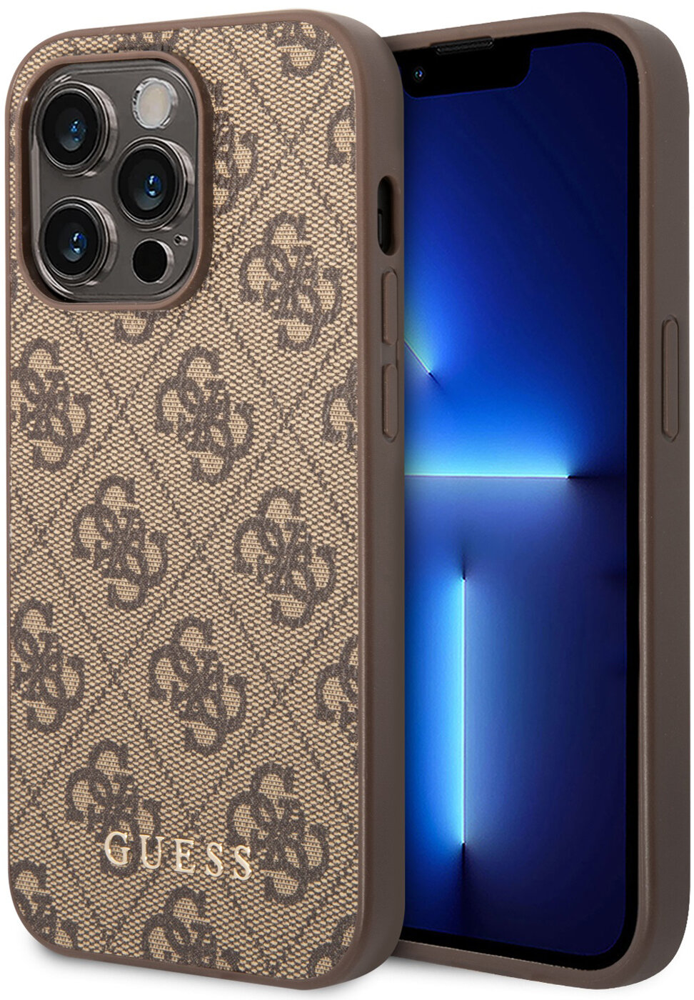 GUESS Metal Gold Logo do Apple iPhone 14 Pro Brązowy Etui - niskie ceny ...