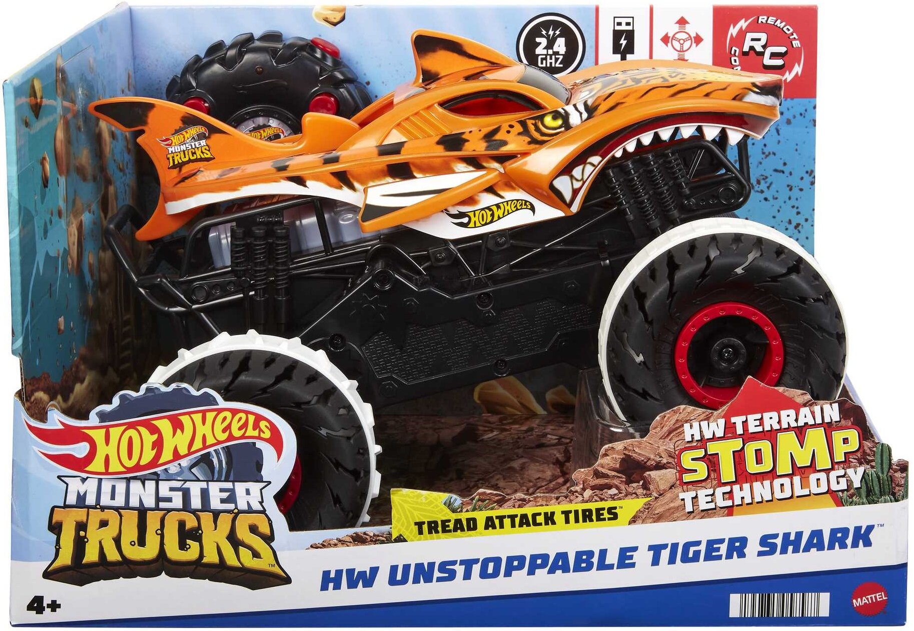 Hot Wheels Niepowstrzymany Tiger Shark HGV87 Samochód zdalnie sterowany ...