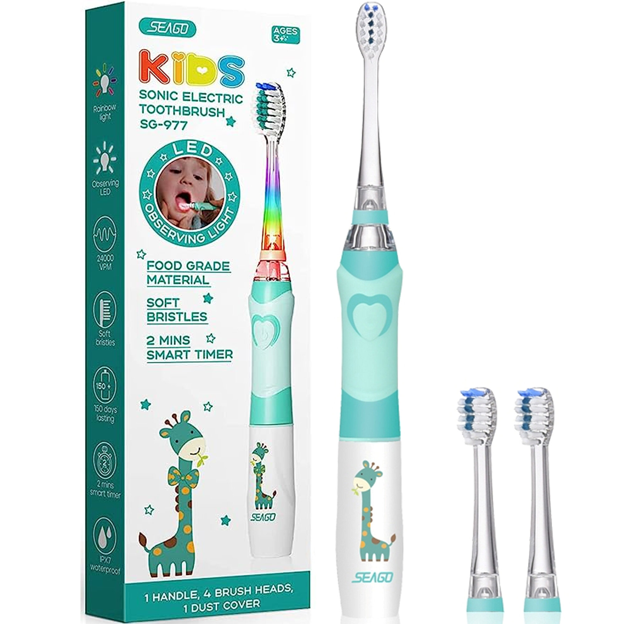 SEAGO SG-977 Zielony Szczoteczka soniczna - niskie ceny i opinie w Media Expert