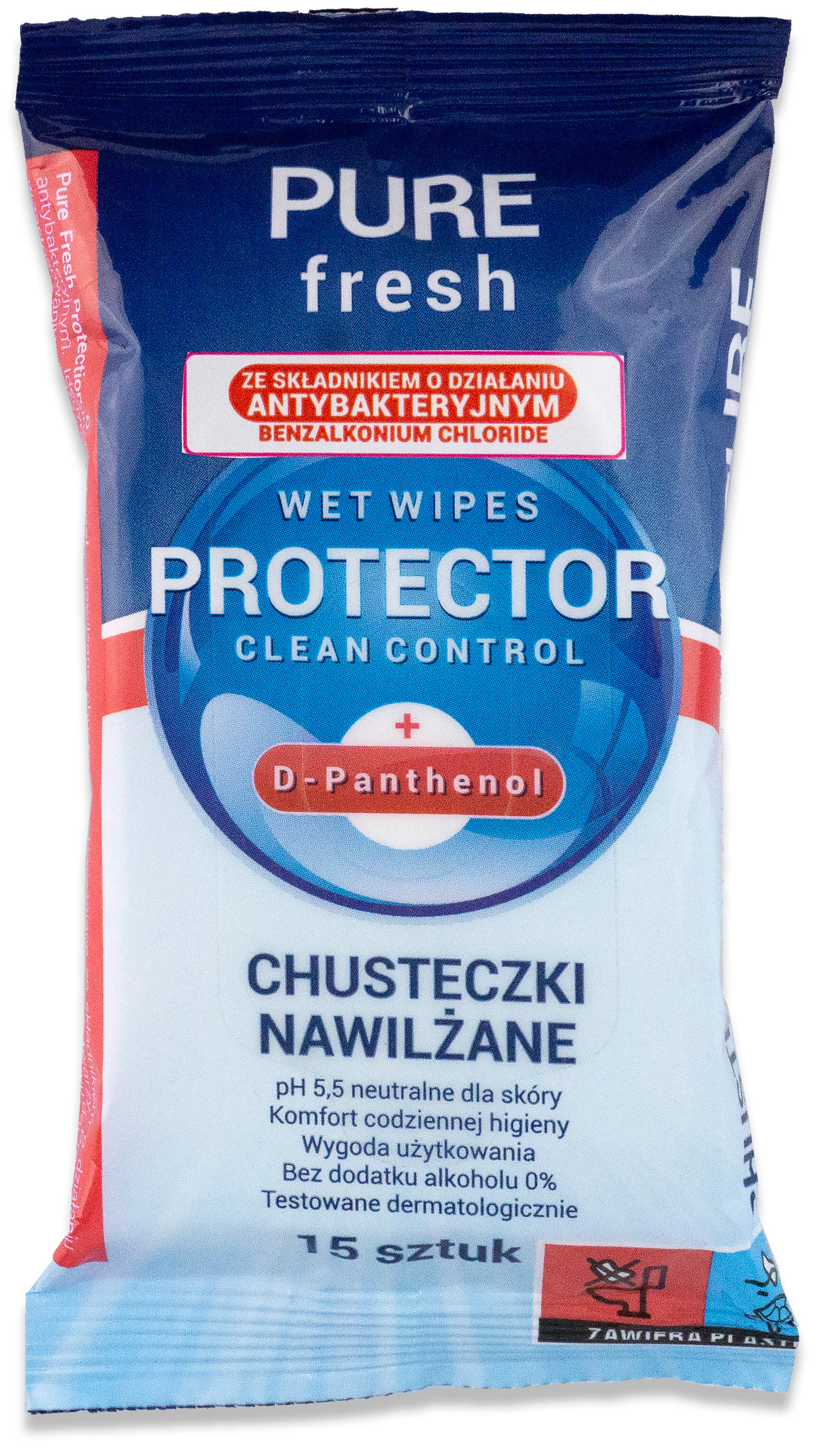 PURE FRESH Protector Mix z d-pantenolem (15 sztuk) Chusteczki nawilżane ...