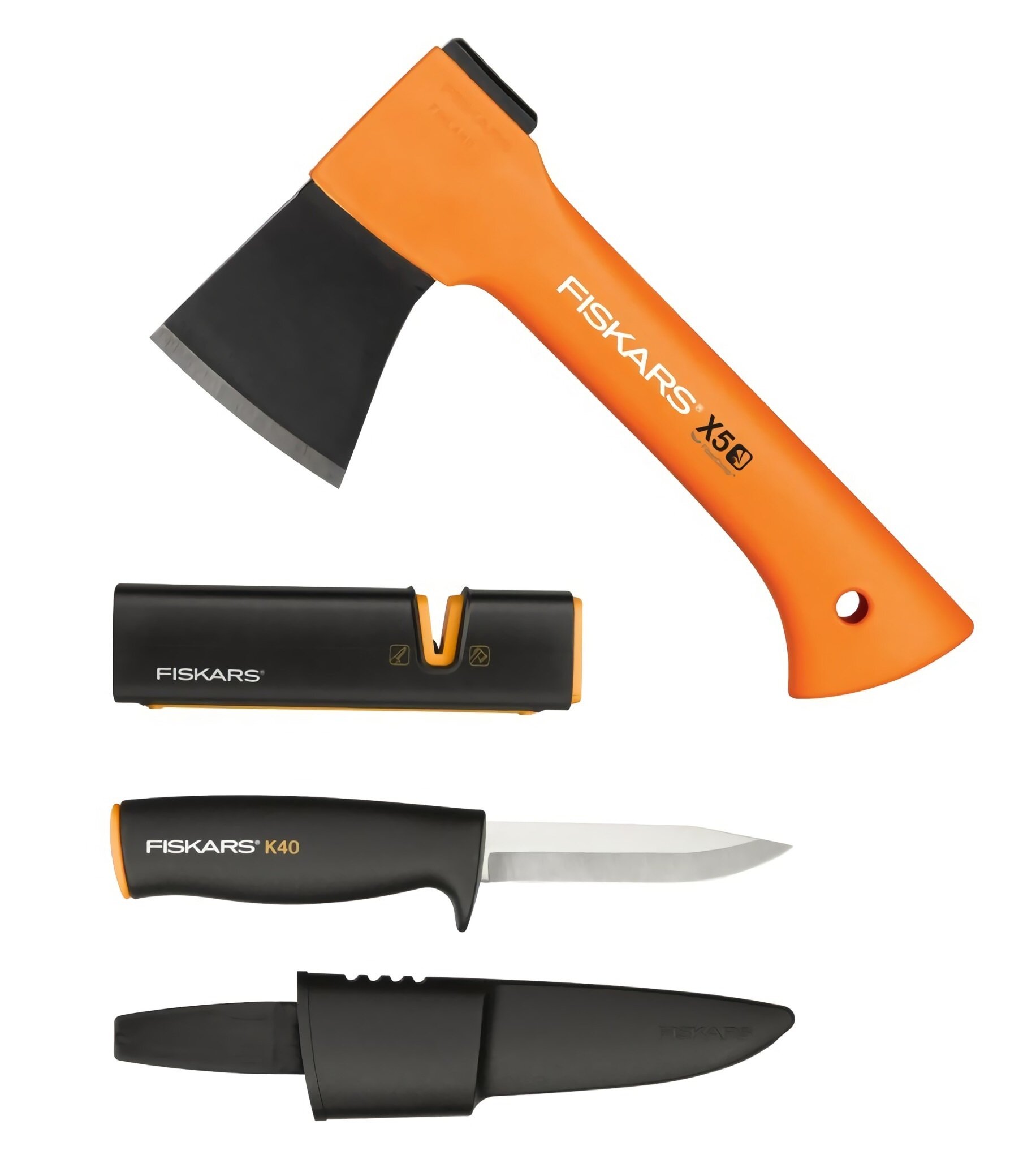 FISKARS 10579913 0.56 kg + Nóż uniwersalny + Ostrzałka Siekiera ...