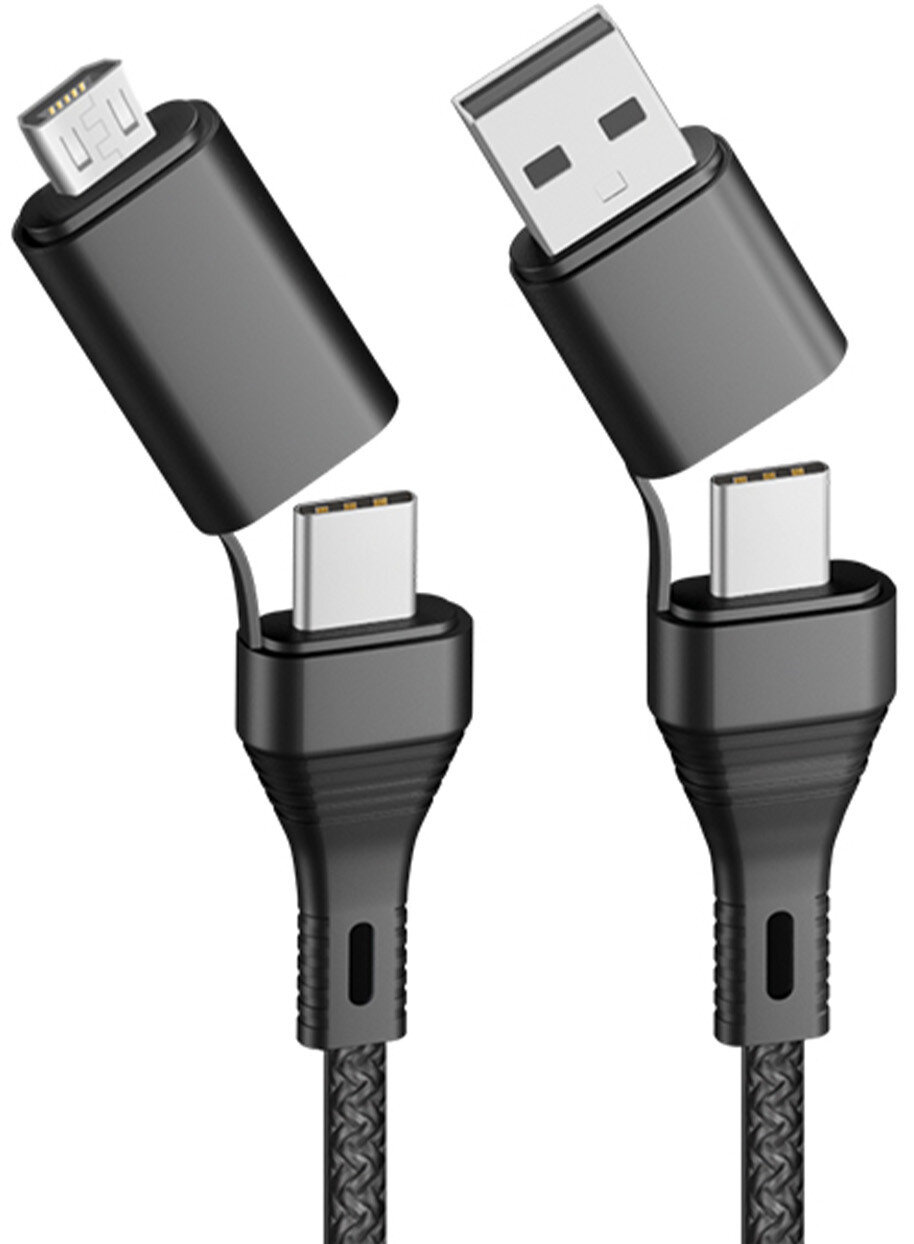 FOREVER Core 1.2 m Czarny Kabel USB/USB Typ-C - USB Typ-C/Micro USB ...