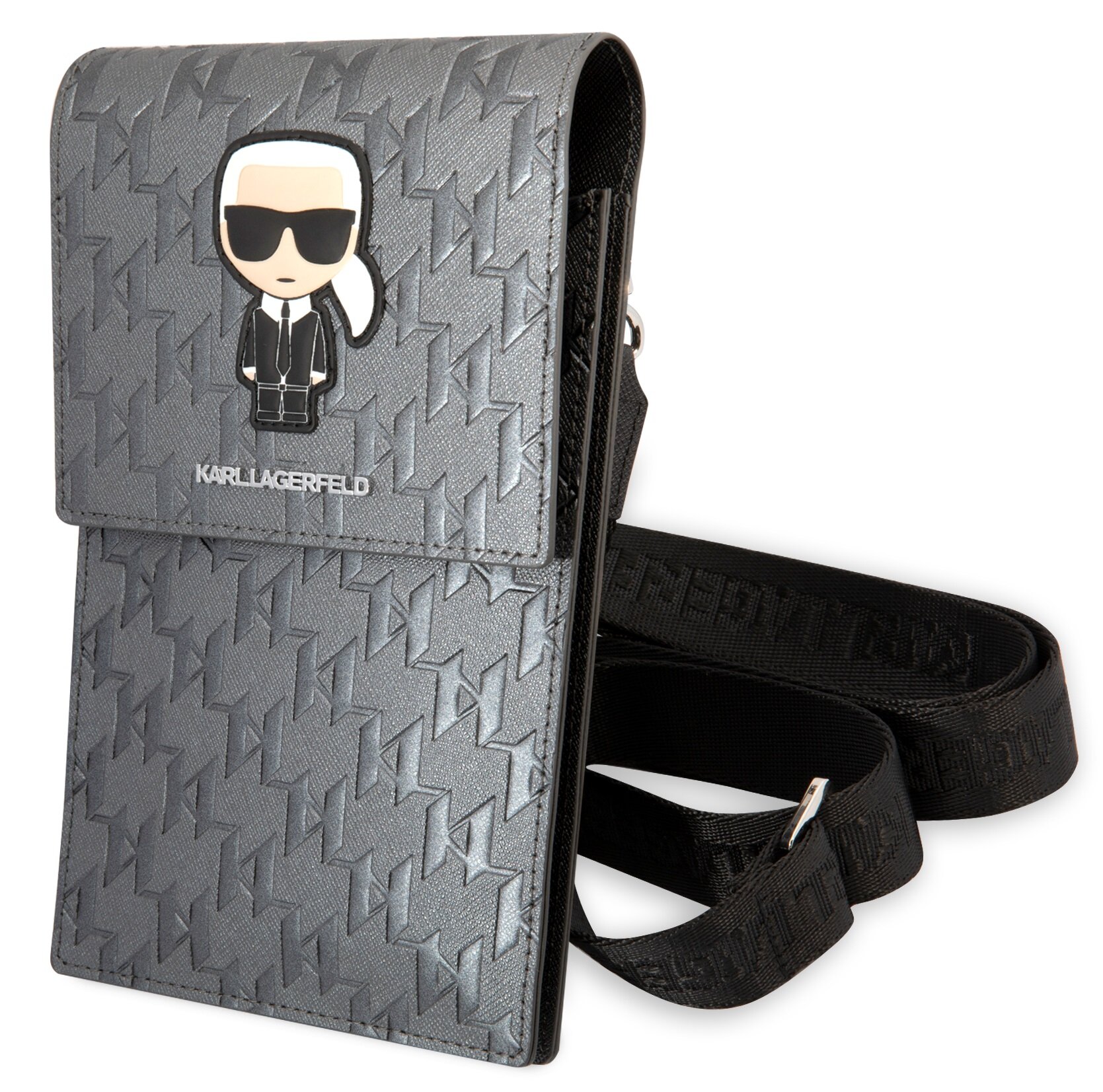 KARL LAGERFELD Ikonik Karl Monogram Patch Srebrny Etui - niskie ceny i ...