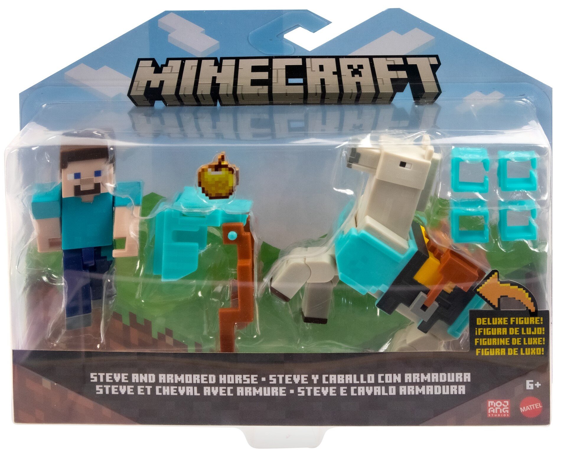 MINECRAFT Steve i Koń w zbroi HDV39 Zestaw figurek - niskie ceny i ...