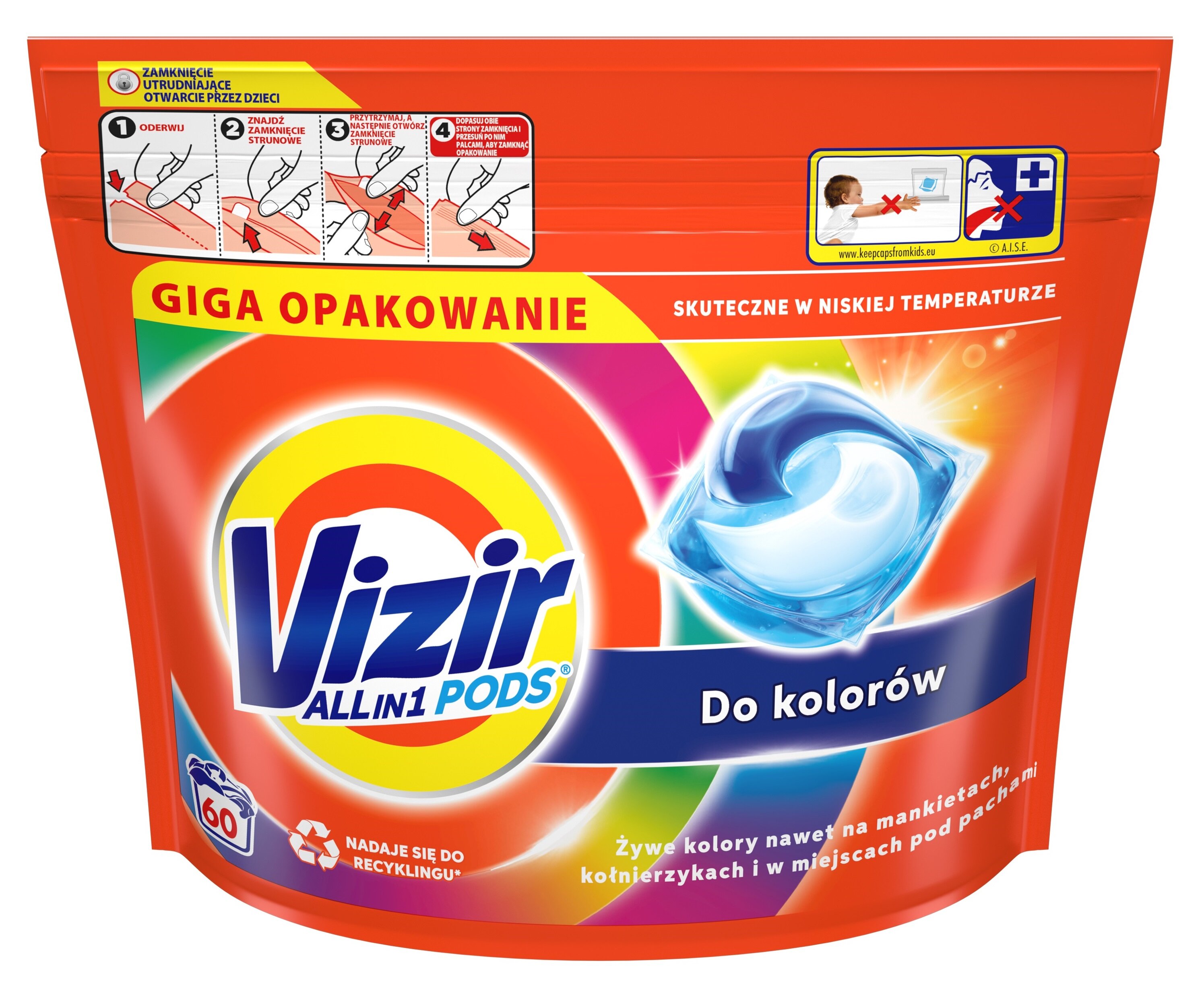 VIZIR ALL in 1 Pods Color - 60 szt. Kapsułki do prania - niskie ceny i ...