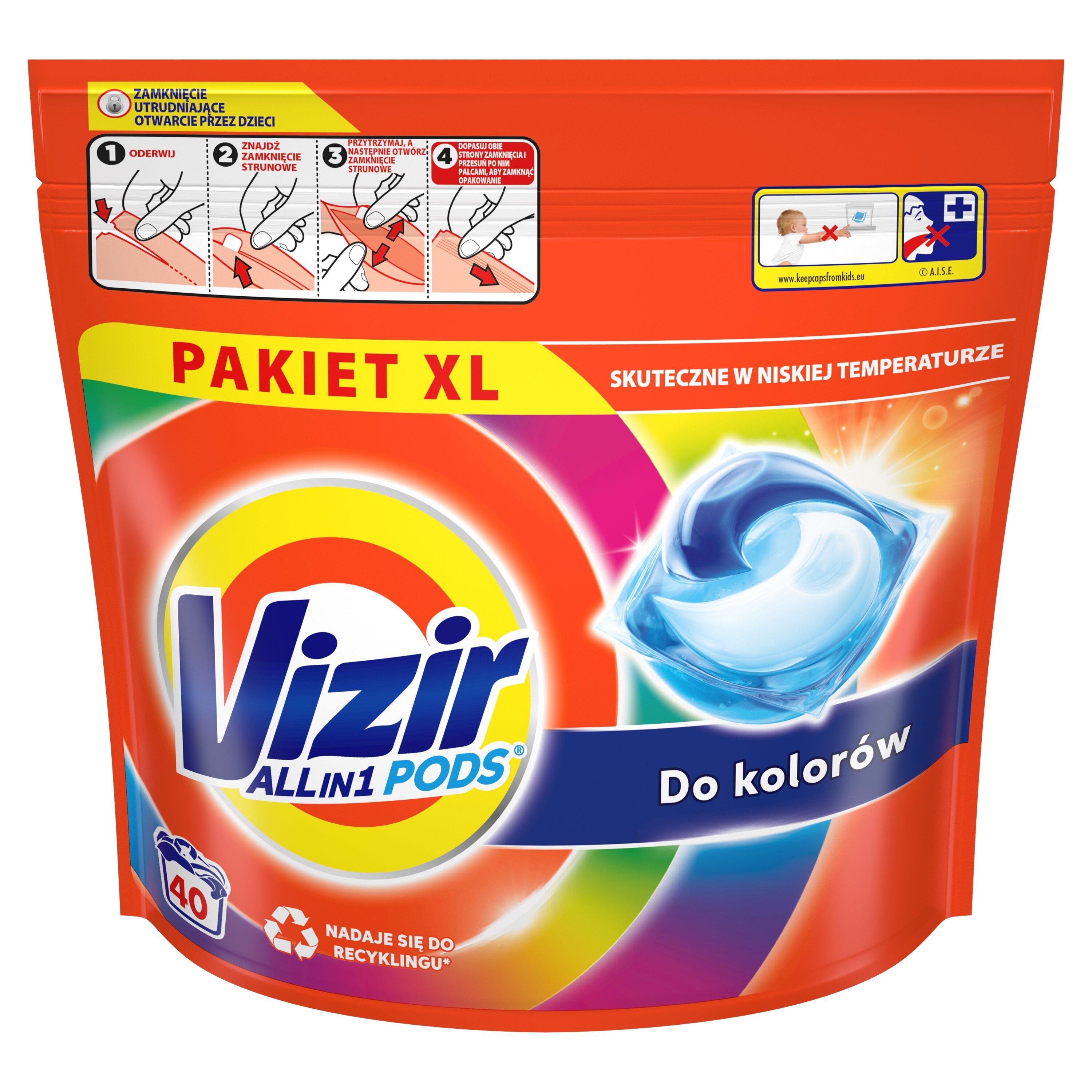 VIZIR All in 1 Pods Color - 40 szt. Kapsułki do prania - niskie ceny i ...