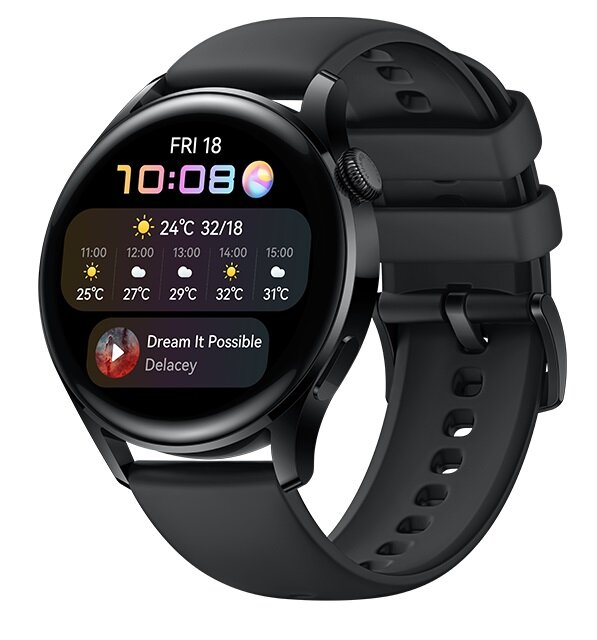 HUAWEI Watch 3 Active Czarny + Zabezpieczenie ekranu Smartwatch ...