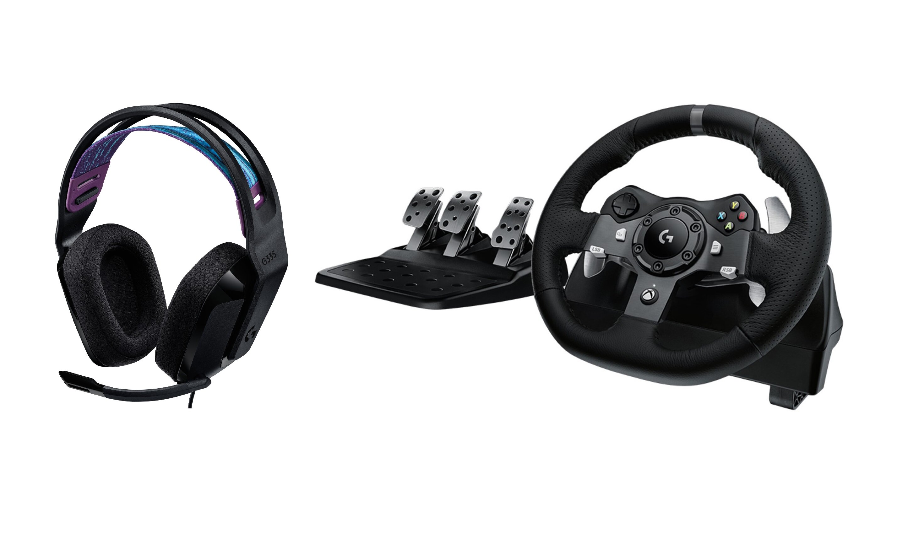 LOGITECH G920 (PC/XBOX ONE) + Słuchawki LOGITECH G335 Czarny Kierownica ...
