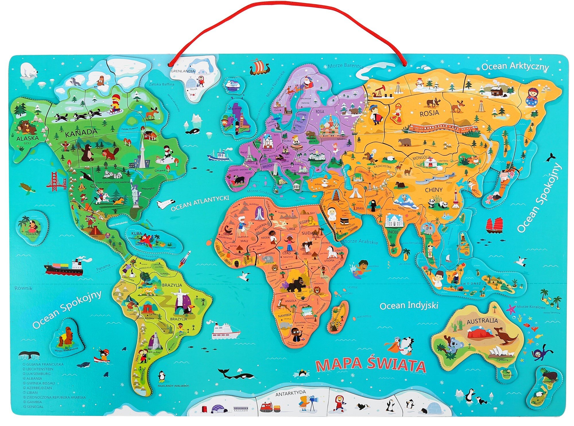 BRIMAREX Top Bright Magnetyczna mapa świata Tablica magnetyczna ...