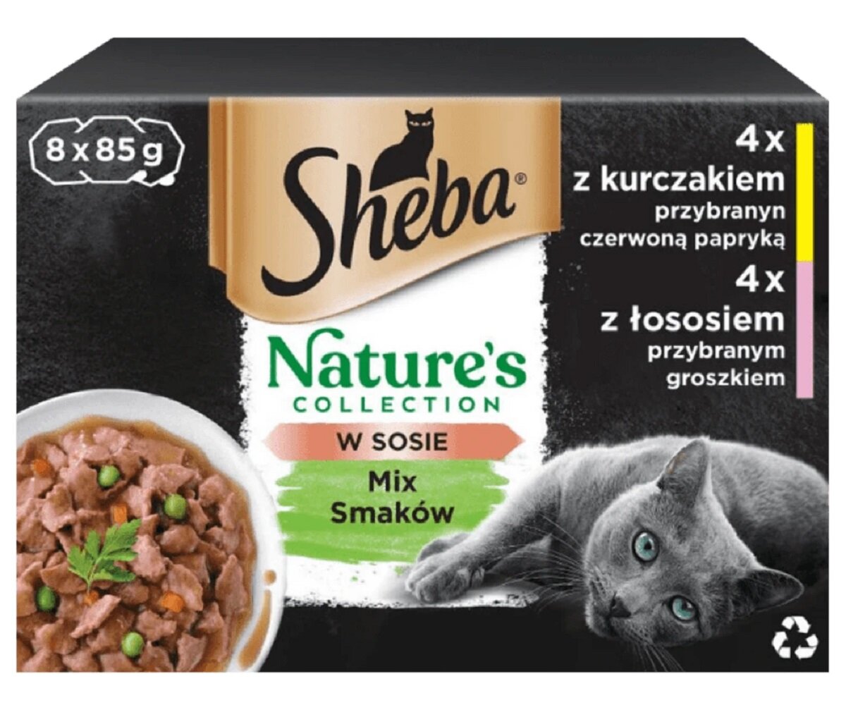 SHEBA Nature's Collection Mix smaków (8 x 85 g) Karma dla kota - niskie ...