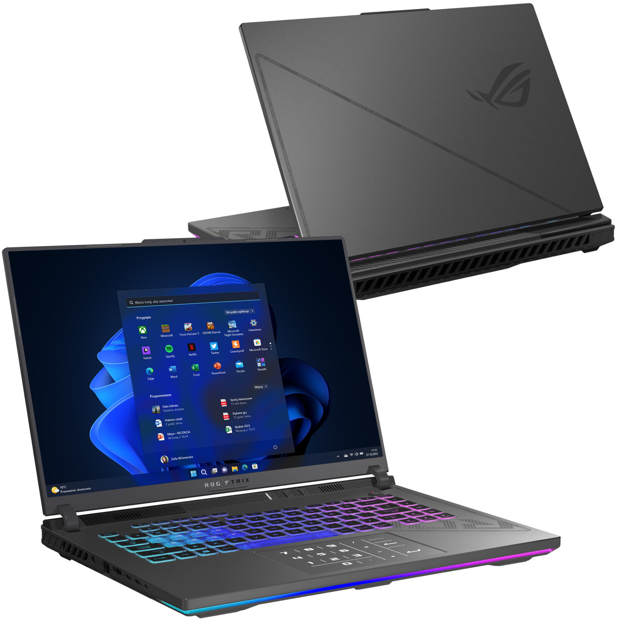 ASUS ROG Strix G16 G614JI-N3138W 16" IPS 165Hz i5-13450HX 16GB RAM ...